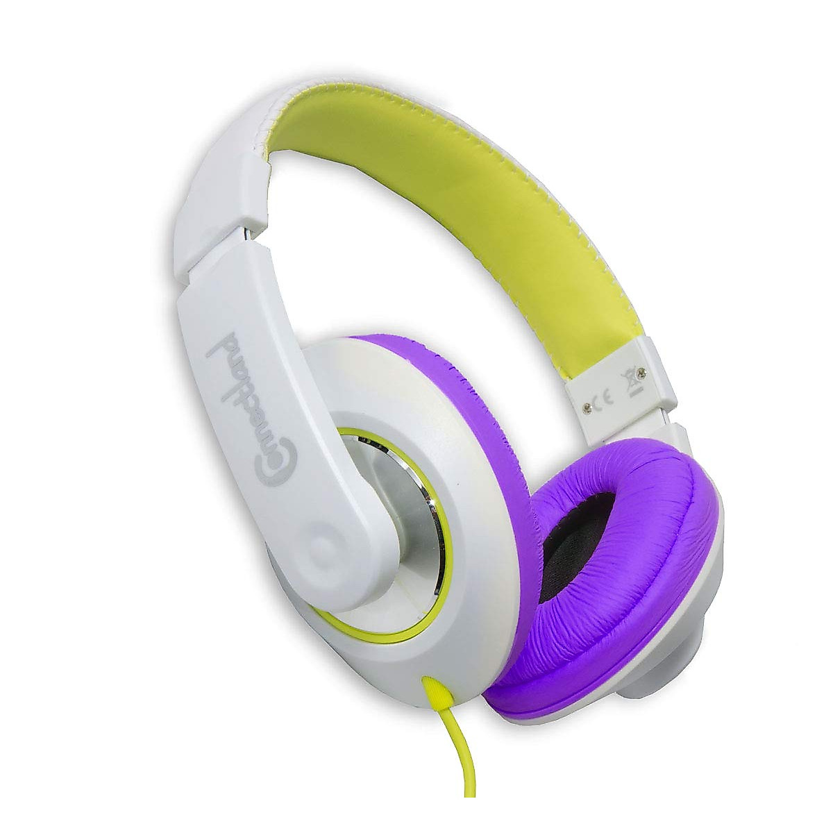 Connectland Over Ear 3.5mm Wired Headphone, Microphone Lightweight Adjustable Headband For Kids,Teens,Adults. iPhone iPad Tablet, Yellow CL-AUD63033