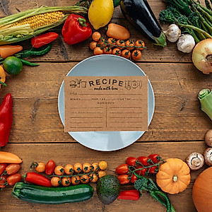 RXBC2011 Recipe Cards Kraft Blank Double-Sided Family Recipes for Wedding Bridal Shower 4 x 6 Inches (Pack of 50)