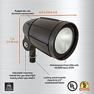 Newhouse Lighting BLF12BRZ 12-Watt Outdoor LED Flood Light, Weatherproof, Bronze