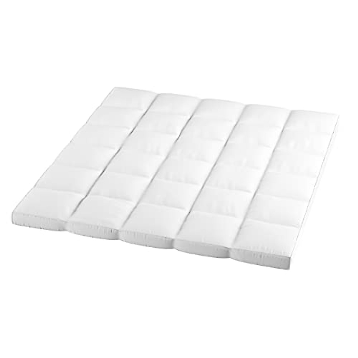 Down Mattress Topper- Queen Size-4” Gusset Duck & Down Filled Featherbed with Cotton Cover-Plush Pillow Top for Extra Cushion & Support by Lavish Home White