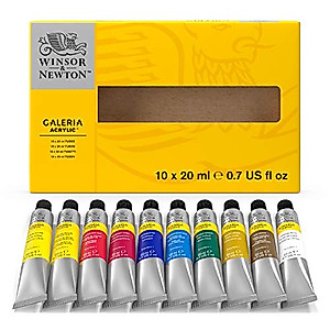 Winsor & Newton Galeria Acrylic Paint, 10 x 20ml (0.7--oz) Tube Paint Set