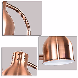 ZXT Food Warming lamp Single/Double Bulbs Buffet Display Heating Preservation Light,Commercial Portable W250 Heat Lamp (Color : Gold, Size : Double Head)