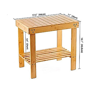 VaeFae Bamboo Shower Stool and Teak Shower Bench for Inside Shower