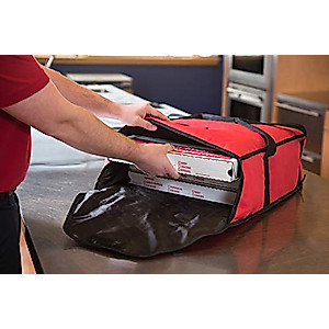 Carlisle FoodService Products PB17 Commercial Insulated Pizza/Food Delivery Bag, 5" H x 16.5" W x 17" D, Red