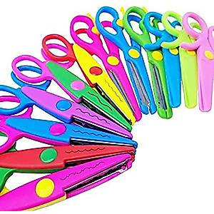 M-jump Scrapbooking Edger Scissors Scrapbooking Supplies Paper Decorative Edge Scissors,Wave edge Scissors for Scrapbook Album/decorative Stamps Edge/scrapbook Cards (set of 12)