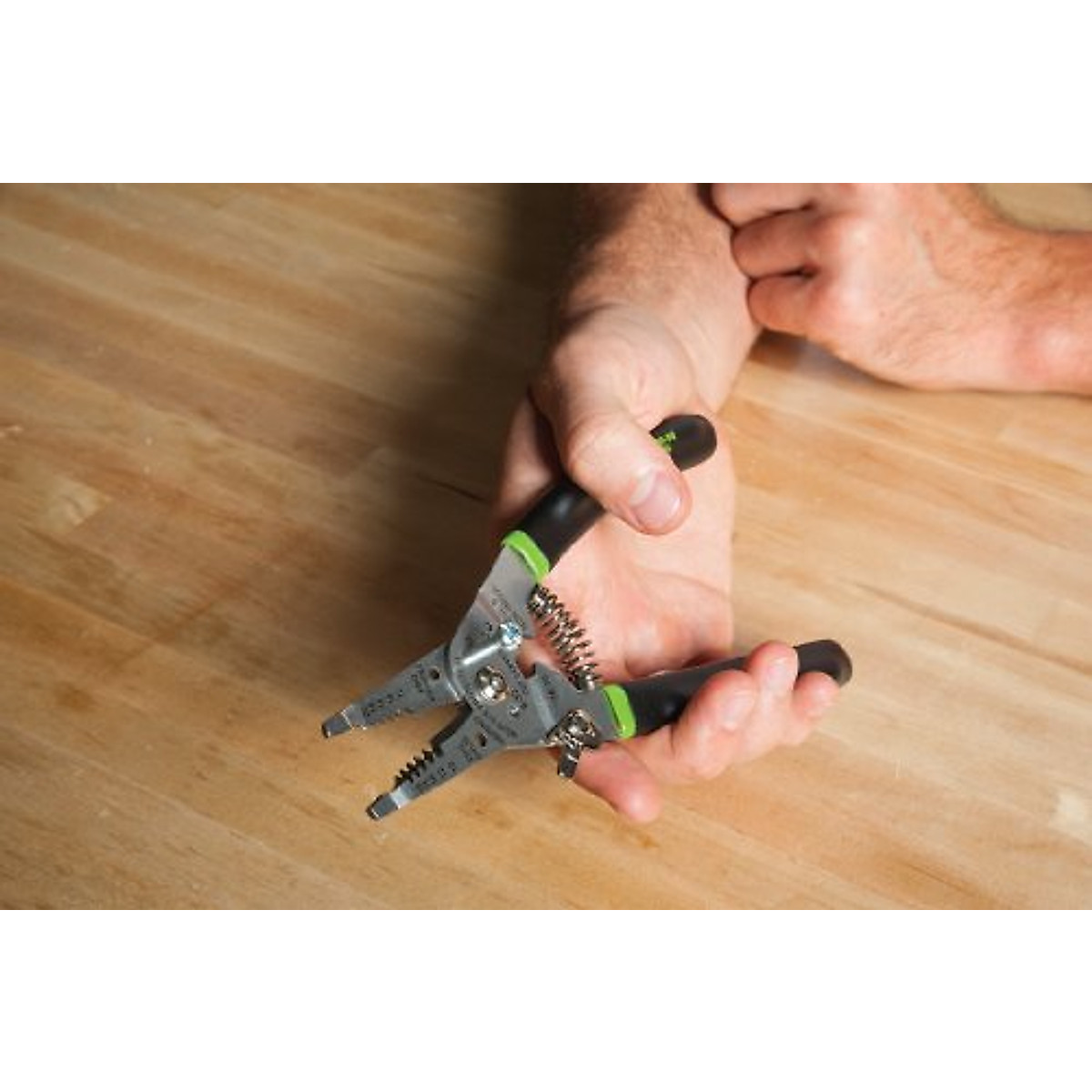 Greenlee 1955-SS Stainless Steel Wire Stripper for 10-18 AWG Solid and 12-20 AWG Stranded, Heavy-Duty Stripper, Cutter, and Crimper Tool