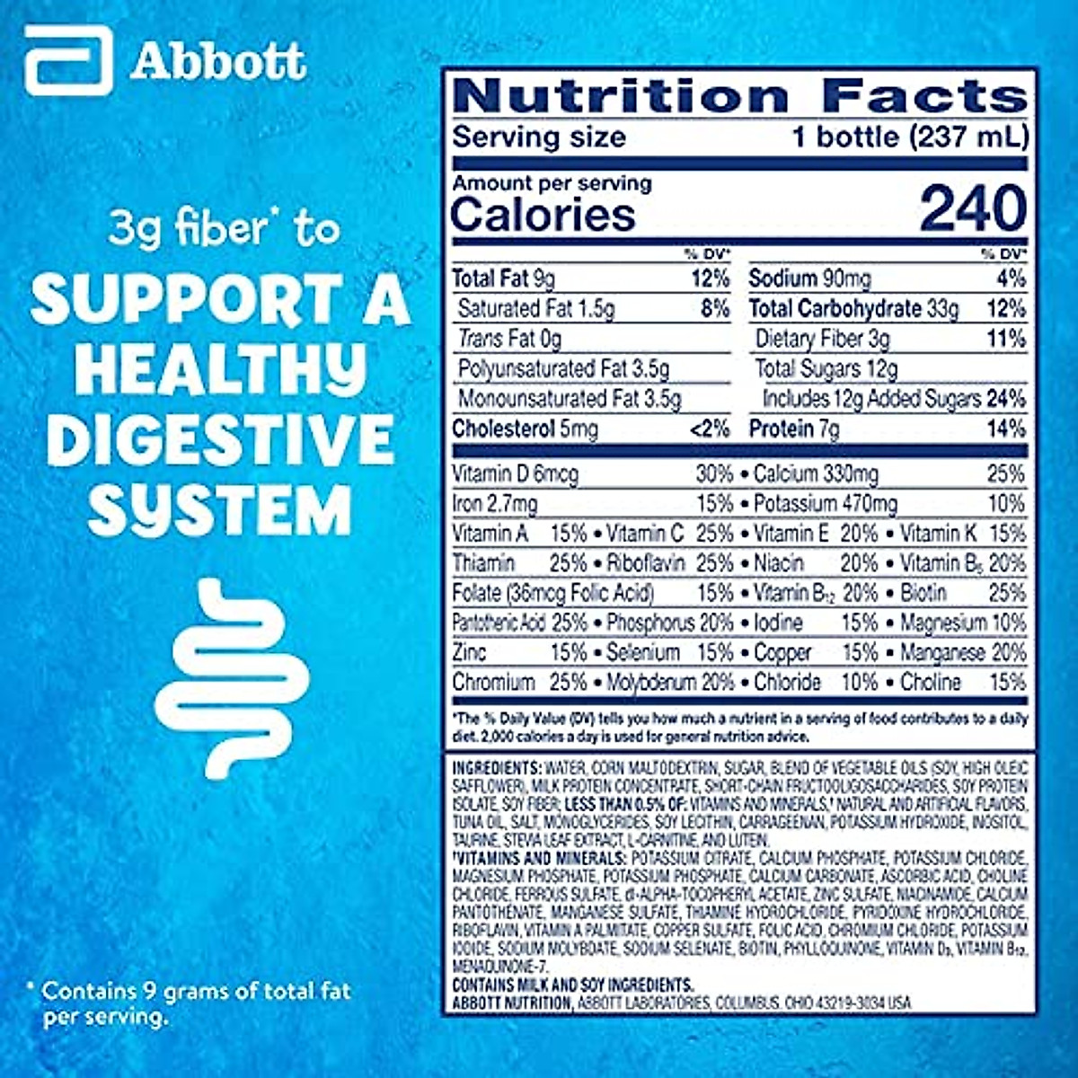 PediaSure, Grow & Gain Fiber Shake, Vanilla, 48 oz (pack of 6)