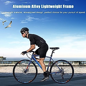 Mens Road Bike Hybrid Bikes, 700x25C Road Bikes for Men and Women, 8 Speed Commuter Bike Bicycles for Men