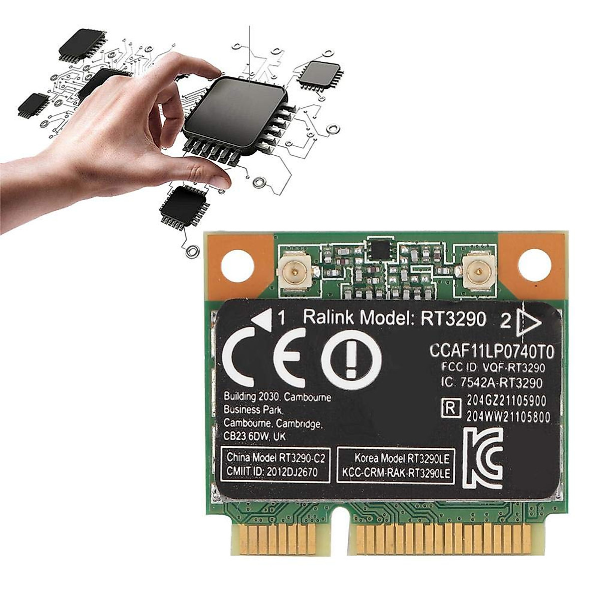 Wireless Network Card, RT3290 Mini PCI E Port WiFi Wireless Network Card, 150Mbps High Speed PCI E Bluetooth Network Card