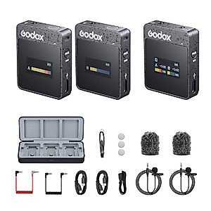 GODOX MoveLink II M2 Wireless Lavalier Microphone System with GAC-IC5 3.5mm to USB Type-C Adapter Cable
