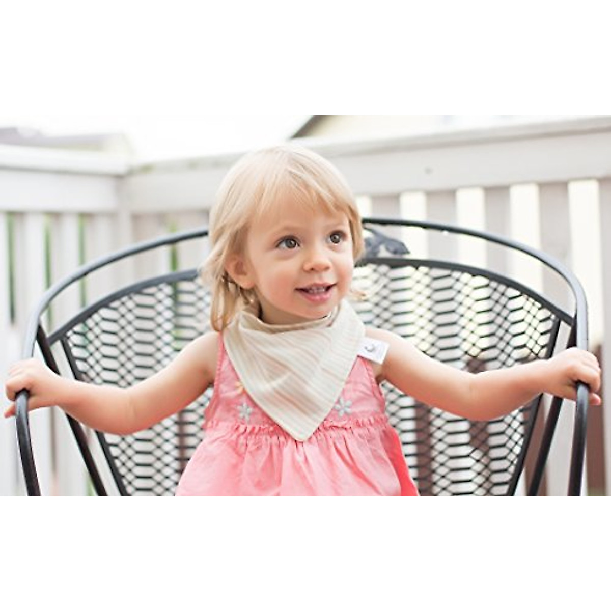 5-Pack Stylish Baby Bandana Drool Bibs 2 Ply 100% Naturall Colored Cotton - Neutral and Absorbent for Boys and Girls