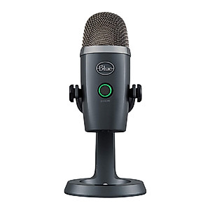 Blue Yeti Nano USB Microphone (Shadow Gray) Bundle with Boom Arm, Shock Mount and Pop Filter Compatible with Blue Sherpa Companion App (4 Items)