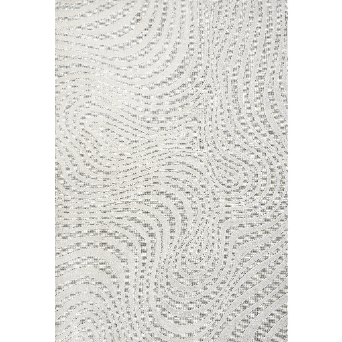 Eyely NCS103A-8 Scandinavian Maribo Abstract Groovy Striped Indoor Area Rug, Contemporary, Modern, Vintage, Coastal, Bohemian for Bedroom,Kitchen,Living Room,Non Shedding,Easy-Washing, Cream, 8 X 10