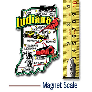 Indiana Jumbo State Magnet by Classic Magnets, 2.5" x 4", Collectible Souvenirs Made in The USA