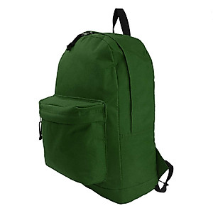 K-Cliffs Basic Backpack Classic Simple School Book Bag Student Daily Daypack 18 Inch (Green)