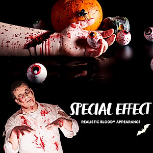 Spooktacular Creations Halloween Makeup Kit for Adult and Kids, 5 Colors Bruise Makeup Palette, Scar Wax with Spatula Tool, Fake Blood, Clotted Blood, Fake Blood Cream, Stipple Sponges