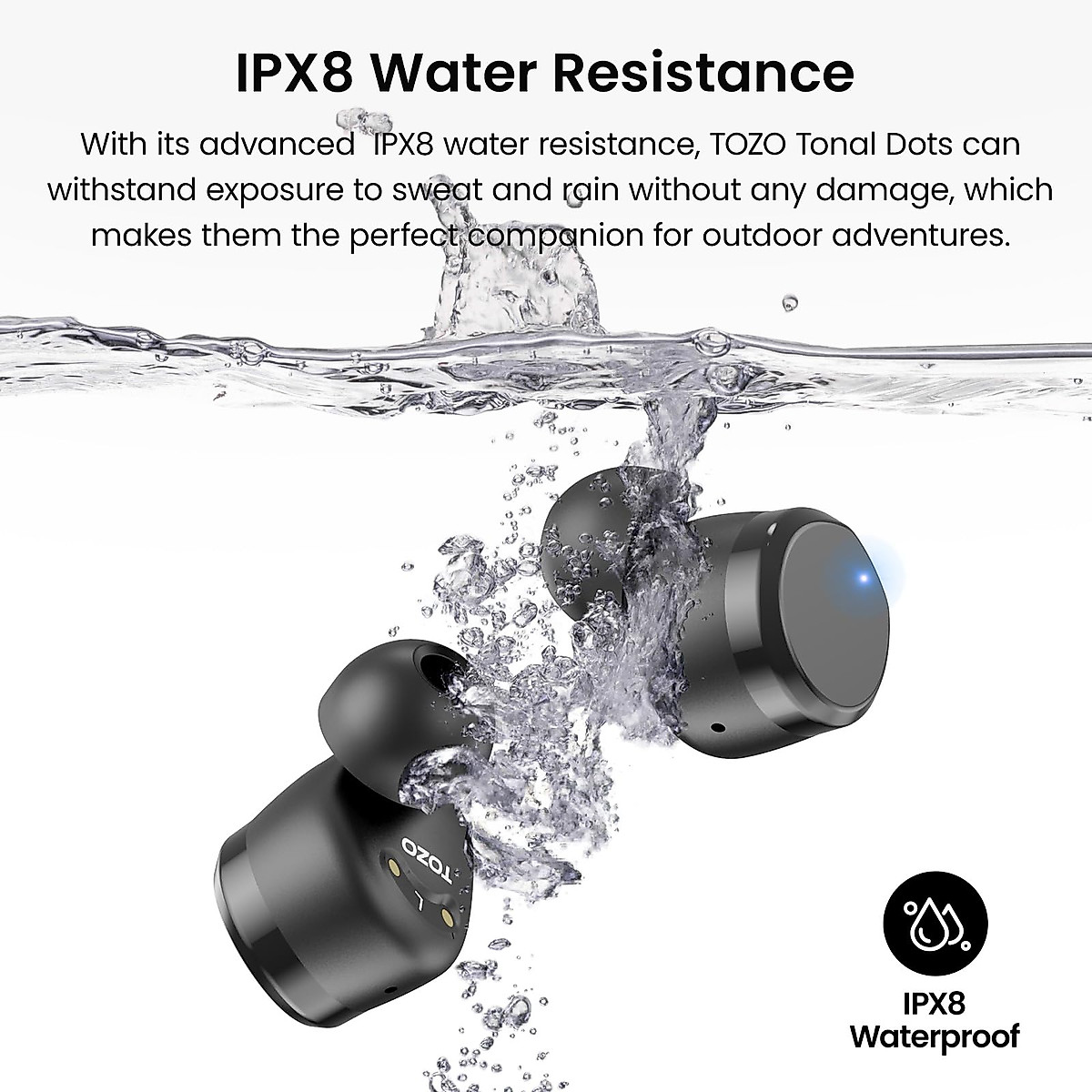 TOZO T12 (Compact Ergonomic Edition) Wireless Earbuds Bluetooth 5.3 Headphones, Call ENC Noise Cancelling Mic, 55Hrs Playtime App Customize EQ IPX8 Waterproof LED Digital Display Premium Sound Headset