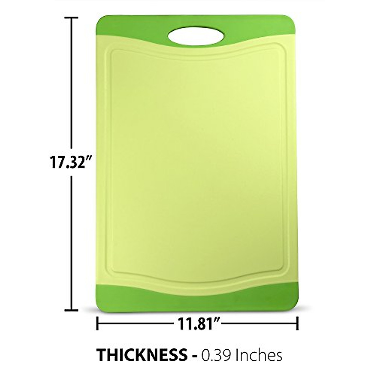 Raj Plastic Cutting Board Reversible Cutting board, Dishwasher Safe, Chopping Boards, Juice Groove, Large Handle, Non-Slip, BPA Free (Extra Large (17.4" x 11.81"), Lime Green)
