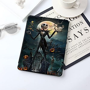 JOYLAND Pad Case Ghost Black Case for 7th/8th/9th Generation iPad Halloween Anti-Scratch Shockproof with Pencil Holder Lightweight Smart Trifold Stand Case for 10.2" iPad 2019/2020/2021