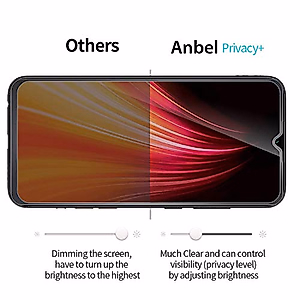 Anbel Design Anbzsign [2 Pack] Xiaomi Redmi Note 8 (2019/2021) 6.3" Privacy Screen Protector, [Full Coverage] [Case Friendly] Anti-Spy 9H Hardness Tempered Glass