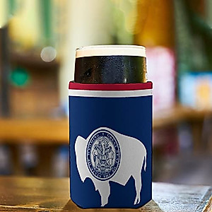 2 PCS Wyoming State Flag Can Cooler Sleeves Party Gift Beer Drink Coolers Coolies