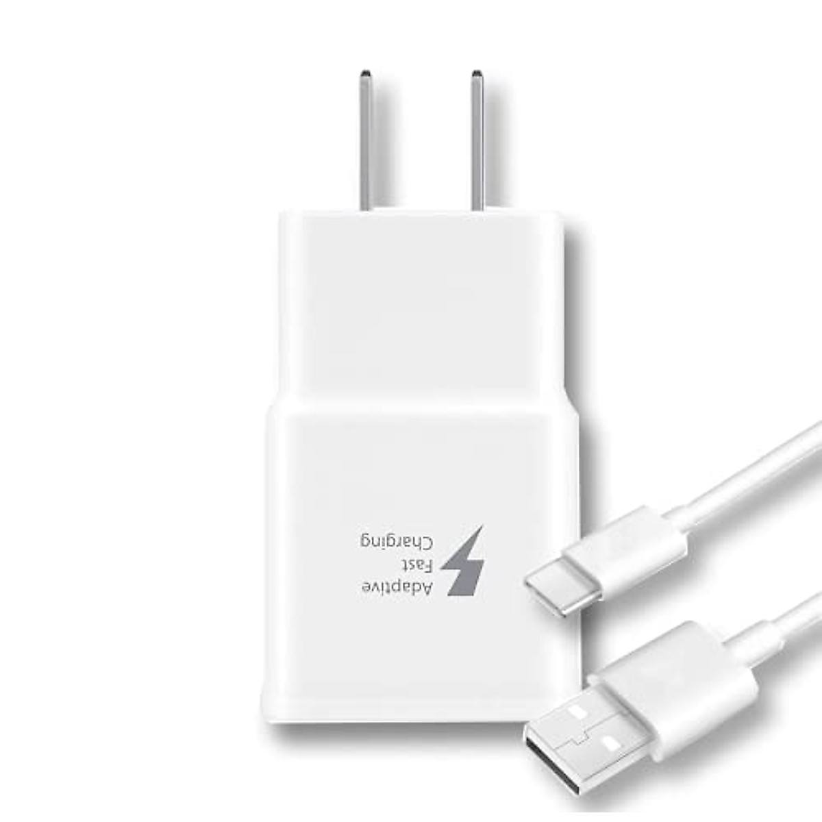 OEM Adaptive Fast Charger for Samsung SM-T510 15W with Certified USB Type-C Data and Charging Cable. (White 3.3FT 1M Cable)