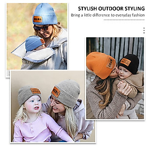 Parent-Child Beanie Hat,Mother & Baby Daughter/Son Winter Warm Knit Hat,Kids Soft Beanie Cap