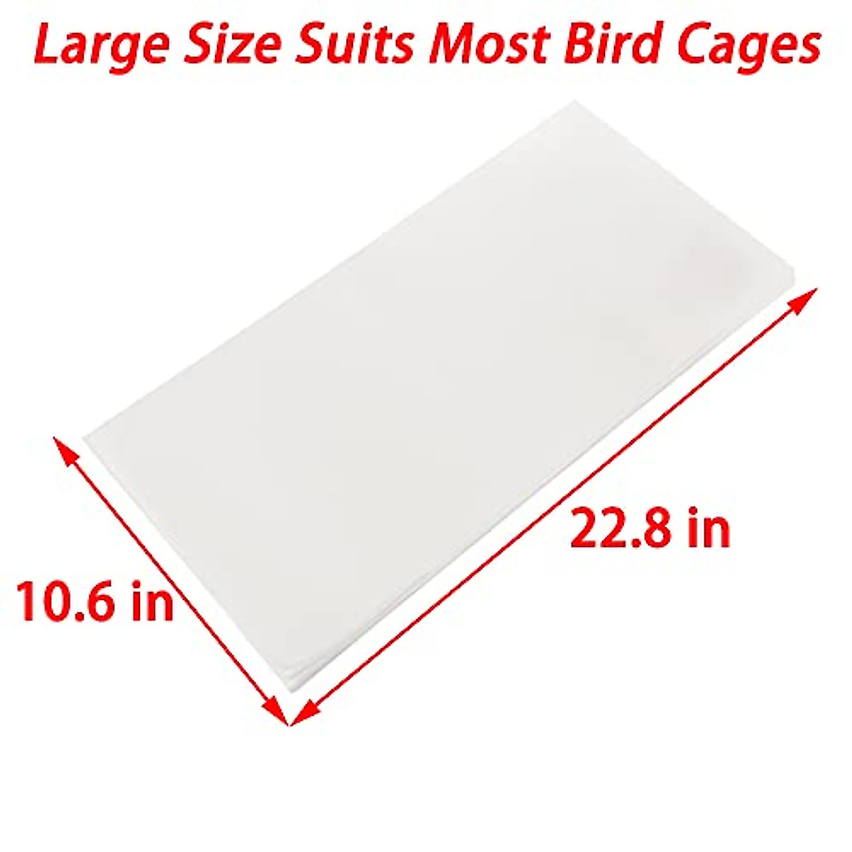 DQITJ 100 Pcs Large Size Bird Cage Liner Papers, Non-Woven Bird Cage Liners, Precut Absorbent Pet Cages Cushion (22.8 inch x 10.6 inch)