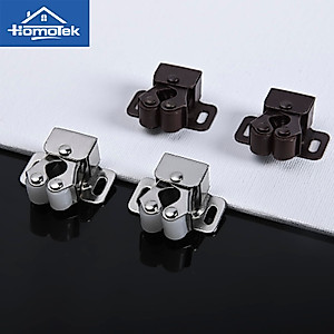 HOMOTEK 12 Pack Double Roller Cabinet Catches for Cupboard Closet,Dual Roller Cabinet Latches, Retro Cabinet Lock Cabinet Fastener, Cabinet Holder,Cabinet Clasp for Kitchen(Antique Copper)