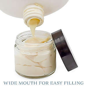 Cornucopia Brands 2oz Straight Sided Clear Glass Jars (12 pack), Airtight Cosmetic Jars for Creams, Balms & Aromatherapy