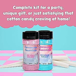 Perfectware 2ct- 16oz Jars of Cotton Candy Floss Sugar (Pink Vanilla and Blue Raspberry)