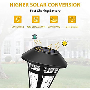 TWINSLUXES 12 Pack Solar Pathway Lights Outdoor Waterproof Garden Walkway Lights LED Landscape Lighting Auto On/Off Dusk to Dawn for Pathway,Sidewalk, Lawn, Patio, Yard - Warm White…