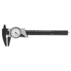 0-6“ Dial Caliper, Dial Vernier Caliper ABS Portable Metric Sliding Gauge Ruler Measuring Tool for School Laboratory Jewelry