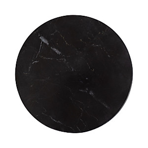 Kate and Laurel Engles Traditional Adjustable-Height Pedestal Drink Table, 10 x 10 x 30, Black Marble and Antique Brass, Vintage Round Indoor Metal Plant Stand with Authentic Marble Tabletop