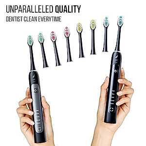 Acteh Sonic Electric Toothbrush Dual Set 5 Modes Smart Timer Long Lasting Battery 2-Toothbrush Set