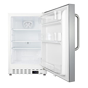 Summit Appliance ALR46WCSS 20" Wide Built-In All-Refrigerator, ADA Compliant, Adjustable Thermostat, 3.53 cu.ft Capacity, Automatic Defrost, Temperature & Open Door Alarms, Interior Light