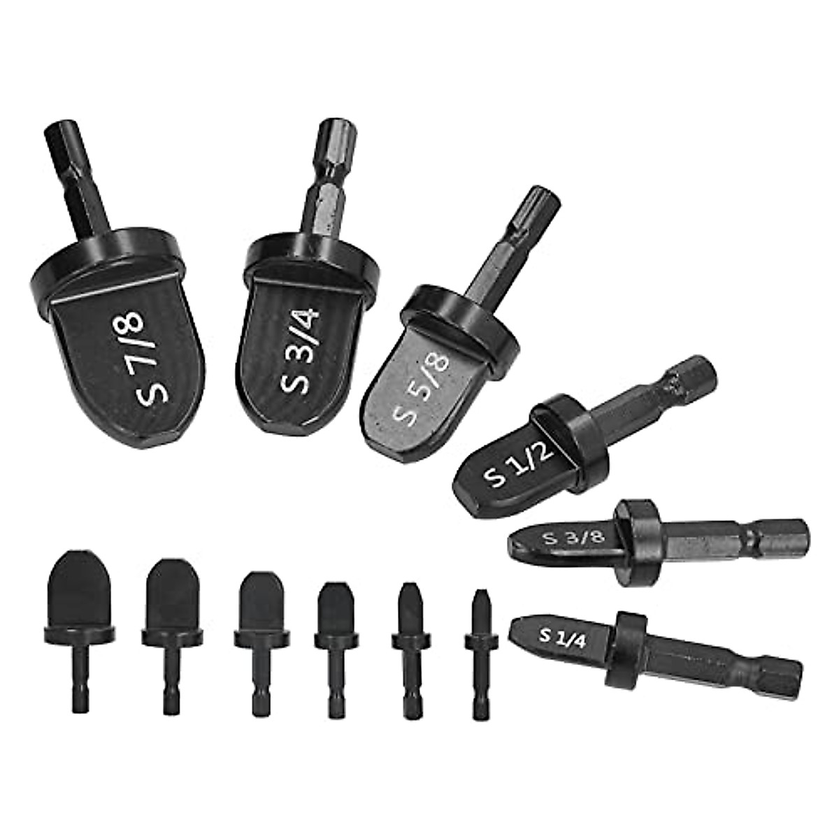 6PCs Swaging Tool Drill Bit Set Copper Aluminum Pipes Expansion Tube Expander Drill Bit Air Conditioner Maintenance HVAC Tools(Hex Shank)