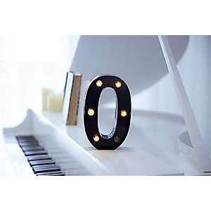 Foaky Black LED Marquee Number Lights Sign Light Up Marquee Number Lights Sign for Night Light Wedding Birthday Party Battery Powered Christmas Lamp Home Bar Decoration