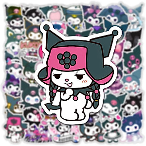 Kuromi Stickers Pack 50Pcs, Cannity Cute Kawaii Stickers for Water Bottles Laptop Scrapbook Journaling Waterproof Vinyl Decals Japanese Anime Stickers for Kids Teens Adults
