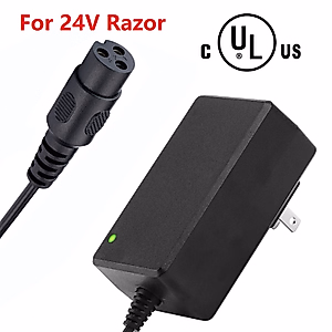 AMPOWSURE UL Charger for Razor MX350 Dirt Bike, MX400 Dirt Rocket, E300, E200, Moped, Quad, 4 Wheeler, Go Kart, Power Core E100, E100, Dirt Quad ATV, Pocket Mod, Motorcycle, 24V
