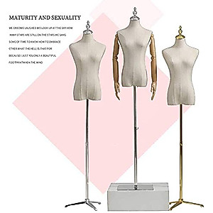 Mannequin Torso Mannequin Dress Form Torso Female Tailors Mannequin Dressmakers Dummies Fashion Students Display Bust Torso Universal Caster Base for Clothing Jewelry Show (Silver Small)