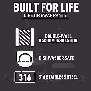 BOTTLE JOY Stainless-Steel Water Bottle: Kids Water Bottle, Leakproof Lid, Perfect Sip, Double Insulated, Eco-Friendly, Dishwasher Safe & Stylish Strap, Gifts for Kids (Panda, 16 oz)