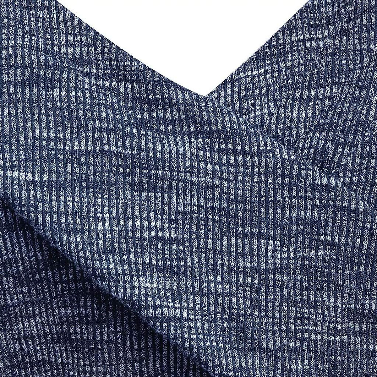 CapsA Women Halloween Gothic Sweatshirts Dress Long Sleeve High Low Pullover Plus Size V-Neck Tunic Plunging Neck Sweater Blue