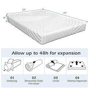 Giantex Memory Foam Mattress, 8 inch Mattress Full with Gel Infused Memory Foam for Cool Sleep & Pressure Relief, CertiPUR-US Certified, Firm Bed Mattress in a Box
