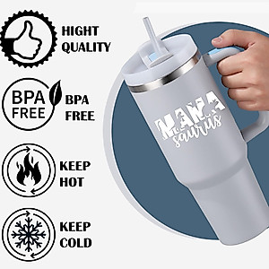 CHONG SHENG 40OZ Coffee Mug for Mama-to-be, Gifts for Mama Birthday Christmas, Mother’s Day Gifts for Mom from Daughter Son Kids, Mamasaurus Tumbler