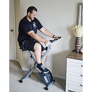 ATIVAFIT Exercise Bike Foldable Fitness Indoor Stationary Bike Magnetic 3 in 1 Upright Recumbent Exercise Bike for Home Workout (Grey)