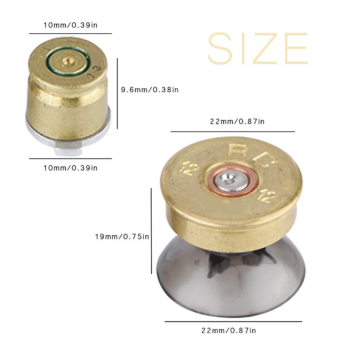 Vikye Aluminum Alloy Buttons for PS4, Gold Metal Buttons & Thumbstick Mod Kit for PS4 Controller