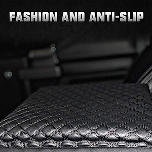 Winunite Compatible with 2015-2020 F150 Console Cover Armrest Cushion for 2015 2016 2017 2018 2019 2020 Bucket Seat F150 Center Console Protector PU Leather Armrest Cover 2015-2020 F150 Accessories