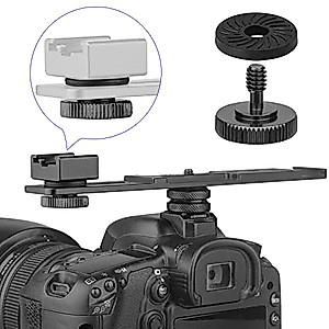 2 Packs Thumb Screw Camera Quick Release Adapter with 4 Packs Rubber Washers,1/4 Male to 1/4 Female Thread Thumbscrew L Bracket Mount Tripod Screw Rubber Pads for Camera Mounting Plate Flash Bracket