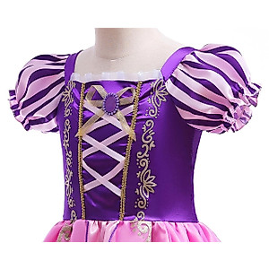 Dressy Daisy Little Girls Long Hair Princess Fancy Dress Up Costume Halloween Birthday Party Cosplay Outfit with Size 6